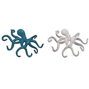 Swimming Octopus Key Hook Antique Look/Distress Blue/Vintage Hook/Sea Theme Hook/Coastal Hook and Swimming Octopus Key Hook Antique Look/Distress Pink/Vintage Hook/Sea Theme Hook/Coastal Hook