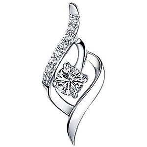 U-M Ladies Necklace Silver Diamond Women Necklace 925 Sterling Silver Statement Crystal Pendant C for Women Fashion Jewelry Accessories Useful