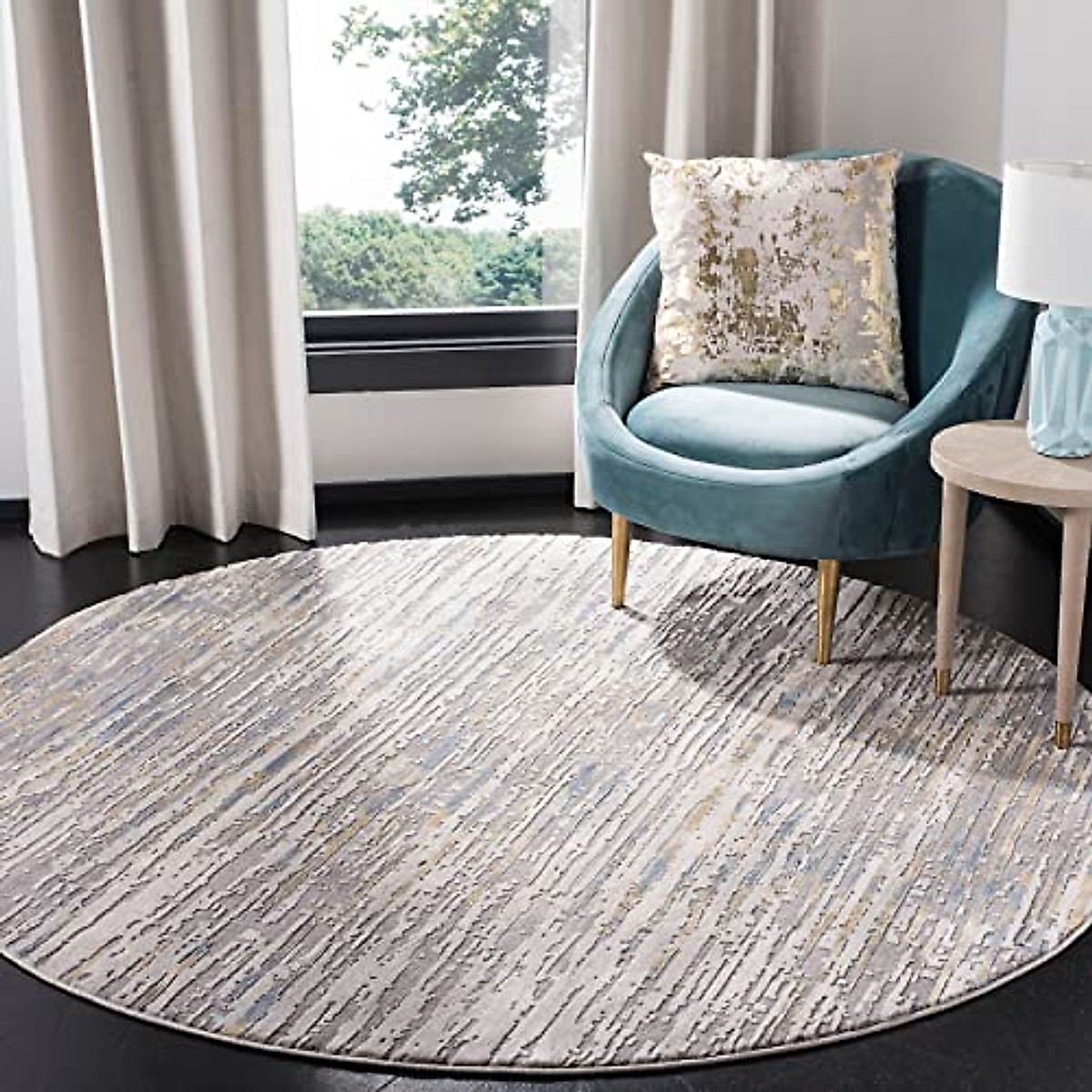 Safavieh Meadow Collection 5'3" x 7'6" Grey Light Grey MDW179F Modern Abstract Area Rug