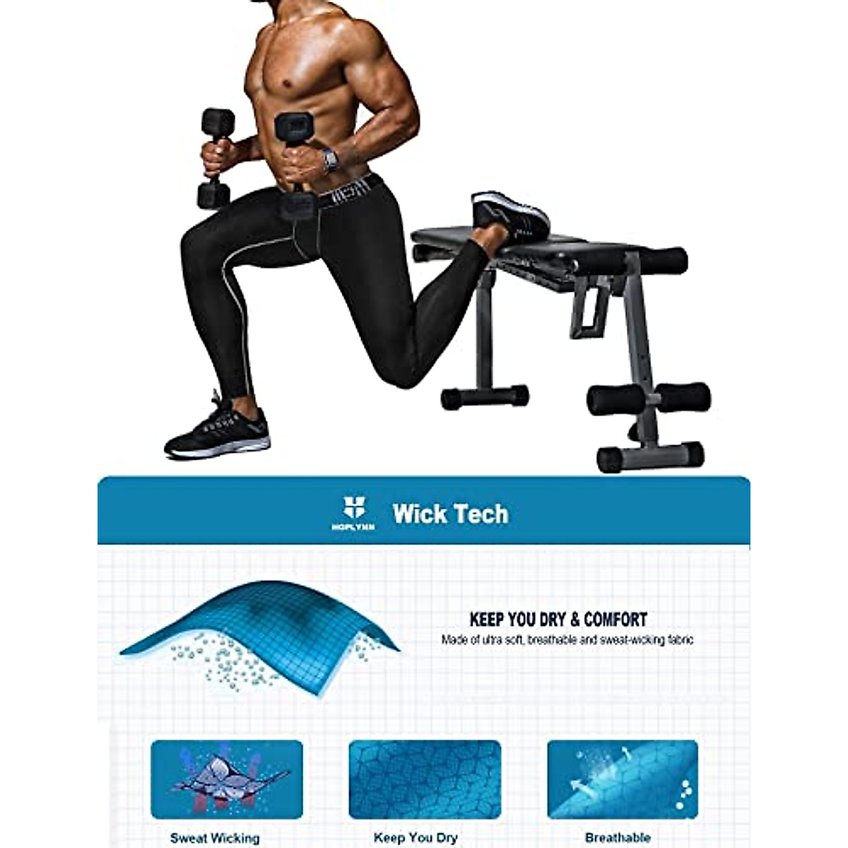 HOPLYNN 4 Pack Compression Pants Tights Leggings Men, Winter Baselayer for Running Workout Sports Yoga-4 Black-XL