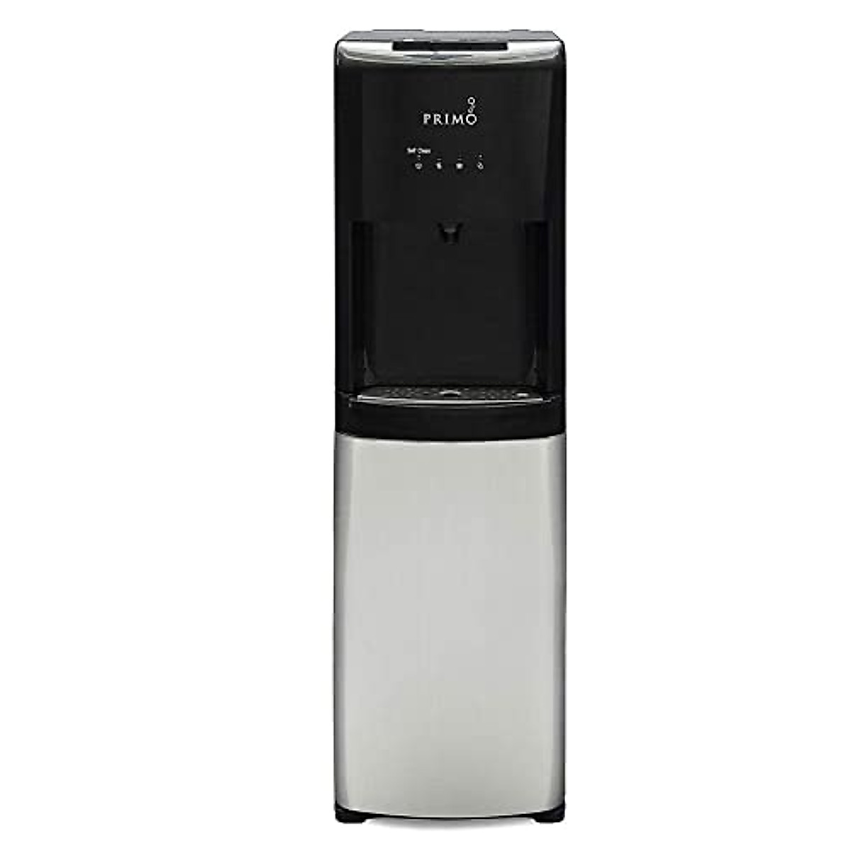 Primo Bottom-Loading Self-Sanitizing Water Dispenser, 3 Temp (Hot-Cool-Cold) Water Cooler Water Dispenser for 5 Gallon Bottle w/Child Safety Lock, Black and Stainless Steel