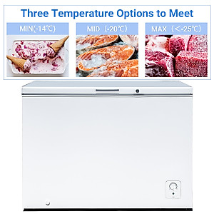 SMAD Mini Chest Freezer 3.5 Cu. Ft, Small Deep Freezer with Removable Basket, Adjustable Temperature, Manual Defrost, For Kitchen Apartment Office, White