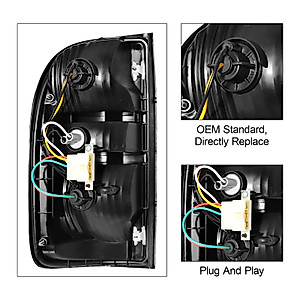 ALZIRIA Taillight Assembly Compatible with 2001-2004 01 02 03 04 2001 2002 2003 2004 Toyota tacoma tail light Passenger Side(Chrome-Right)