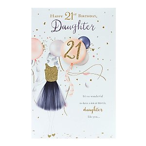UK Greetings 21st Birthday Card for Daughter with Gold Glitter