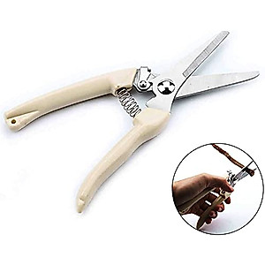 spdtech Straight Garden Scissors Sharp Garden Shears for Cutting Flowers Trimming Plants Bonsai Fruits Picking White