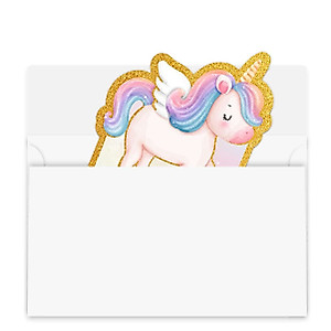 30pcs Funny Magical Unicorn Party Invitations with Envelopes for Kids Birthday Baby Shower, Unicorn Themed Party Supplies