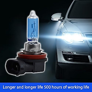 Hawyet 2 PCS 12V 100W Car Halogen Fog Lamp with M Box, Super White Waterproof Automotive Bulb for Low Beam Driving, Universal High Beam Lamp with Plastic Basement (White Light #H11)