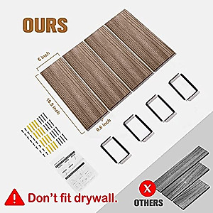 Floating Wall Shelfs Sets Of 4, Natural Woods Bedroom Shelves, Farmhouse Style Floating Shelves For Walls Décor, Hanging Shelves For Bedroom, Modern Storages, Living Room & Kitchen - Rustic Black