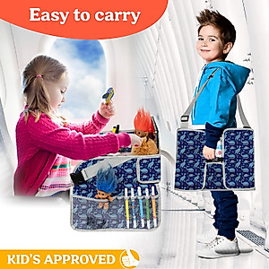 PILLANI Kids Travel Tray for Car - Car Seat Tray for Kids Travel, Car Trays for Kids Roadtrip Essentials, Carseat Table Tray for Kids Road Trip Activities - Toddler Lap Desk Organizer for Airplane