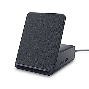 Dell Dual Charge Dock HD22Q - Fabric Wrapped Charging Stand, Type-C Connector, Qi Enabled Charging, Wake-on-Dock, Smartphone Rest, Power Button LED - Magnetite