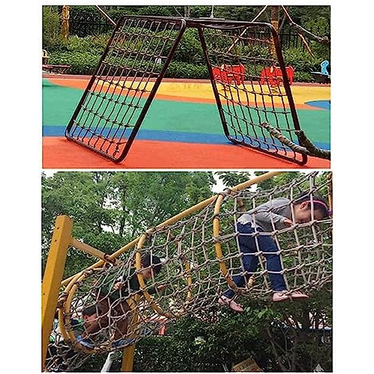 EkiDaz HXRW Rope Net Protective Safety Net Kids Climbing Frame Net Climbing Cargo Net Rope Net for Indoor Outdoor Sturdy and Durable Playground Sets for Backyards (Size : 2 * 2m(6.6 * 6.6ft))