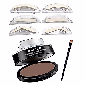 Moakxer Eyebrow Powder,Waterproof Eyebrow Stamp Powder Seal Perfect Nature Eye Brow Powder Tinting Coloring Kit Delicate Shape (301# Light Brown)