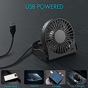 COMLIFE Small USB Desk Fan, Foldable and Powerful, Quiet Mini Table Fan for Home Office Travel, Black