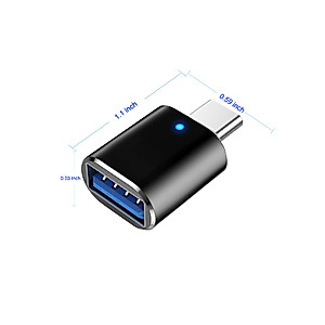 whitegoose USB to Usbc-C Adapter,USB C to USB Adapter and USB C Adapter Compatible with MacBook,Chromebook,Laptop,Desktop,iPad,Black,2 Pack