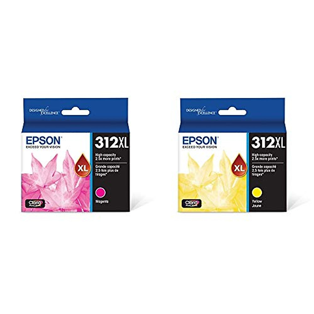 Epson T312XL320 Claria Photo HD Magenta High Capacity Cartridge Ink & T312XL420 Claria Photo HD Yellow High Capacity Cartridge Ink