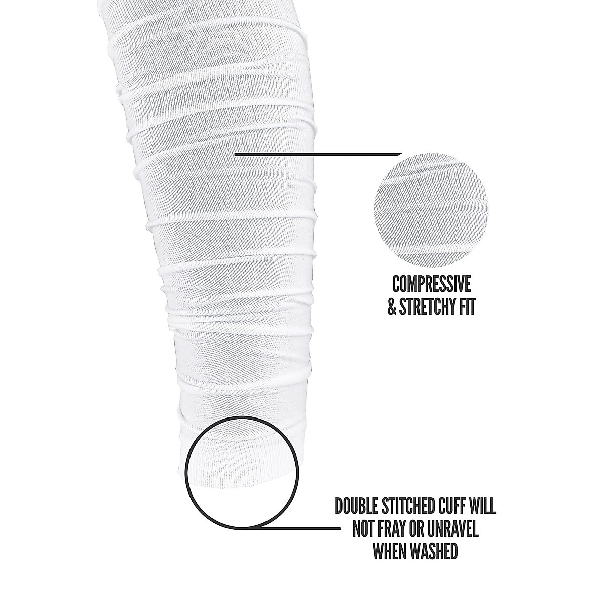 Nxtrnd Football Leg Sleeves, Calf Sleeves for Men & Boys, Sold as a Pair (White, Youth)