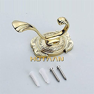 WFJDC Gold Chrome Metal Wall Hook Towel Jacket Coat Hook Bathroom Accessories (Color : A, Size : 7 * 5 * 11cm)