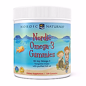 Nordic Naturals Nordic Omega-3 Gummies, Tangerine - 120 Gummies - 82 mg Total Omega-3s with EPA & DHA - Non-GMO - 60 Servings