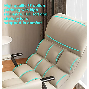 YCKEGEW Rocking Chair Lounge Chair Recliner Armchair for Living Room Bedroom,Back Adjustable Comfy Accent Chair,Modern Rocker Glider Waterproof Fabric Patio Rocking Chair (Color : Beige)