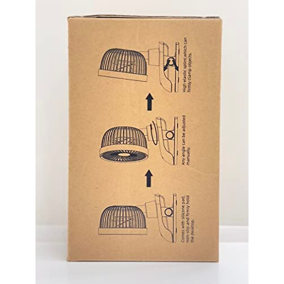 Brigii Desk&Clip Fan, Small Fan 14H Long Battery Life, Battery Level Display, 5 INCH Travel Fan, 4-Speed, Type-C Rechargeable-PF01(White)