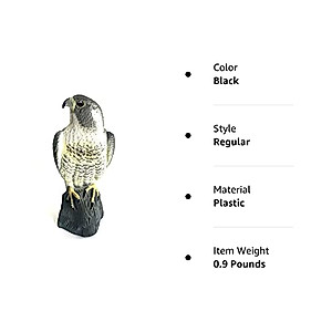 YOFIT Bird Scarecrow Fake Horned Hawk Decoy,Bird Repellent Garden Protectors, Natural Enemy Pest Deterrent Scarecrow