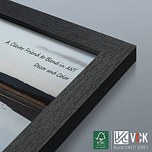 VCK 16x20 Poster Frame with Exclusive Black Woodgrain, Solid Wood Picture Frames for Wall - 2 pack