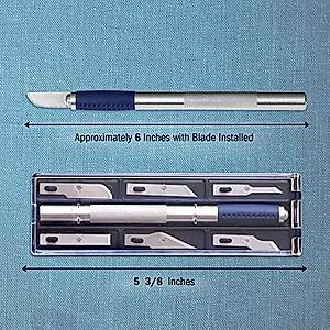 WA Portman 7 Piece Precision Hobby Knife Set - 6 Carbon Steel Art Knife Blades - Precision Knife Set - 7 Piece Craft Knife Kit - Hobby Knives - Exacto Knife Set Compatible - Art Knife Set
