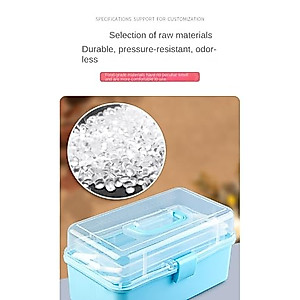 EDNEY 3-Layers Plastic Portable Storage Box,Household Plastic Craft Supply Box with Handle,Perfect for Home Office (Matcha Green Three Layer Transfer Box)