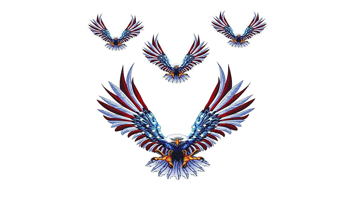 Stylish Patriotic Bald Eagle Car Decals - 4 Pack