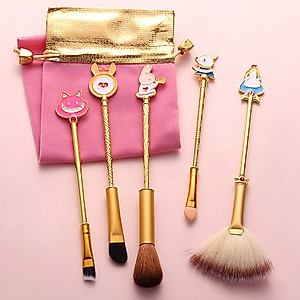 Anime Alice in Wonderland Makeup Brushes Set Foundation Blending Powder Eye Shadow Contour Concealer Blush Cosmetic Fairy Makeup Brush Tools