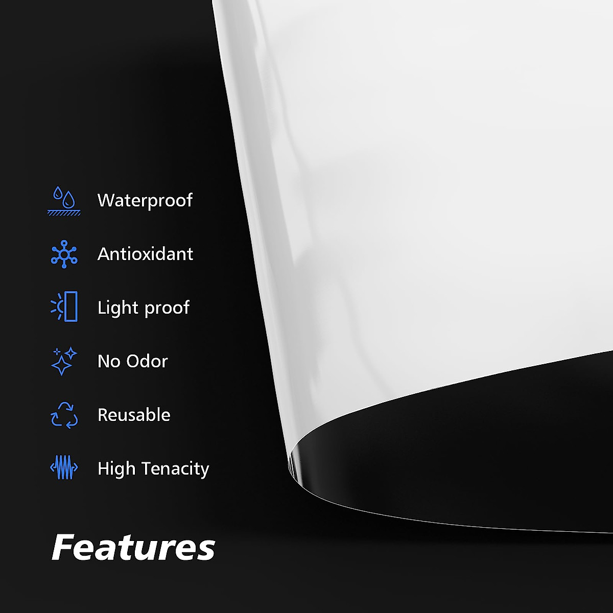 Crawl Space Vapor Barrier - 14 mil 10' x 50', Vapor Barrier for Crawlspace Encapsulation kit, Vapor Barrier Plastic Material, Crawlspace Liner, Heavy Duty Plastic sheeting, Black and White Panda Film