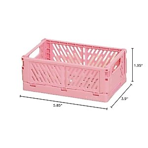 Craftelier - Box for Organisation and Storage of Scrapbooking and other Crafting Materials | Foldable and Stackable Design | Small Size - Open Box Measures 15 x 9,5 x 5,7 cm - Pink Colour