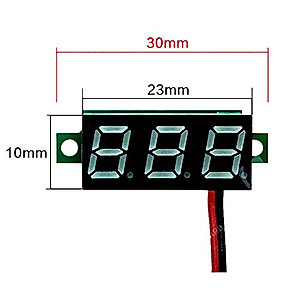 (5 Pack) JacobsParts DC 2.4-30V 2-Wire Voltmeter 3-Digit LED Display Panel Volt Meter Digital Voltage Tester (Blue)