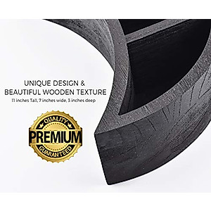 Serch-Merch Reversible Crescent Moon Shelf - Wooden Crystal Shelf Moon Wall Decor - Moon Room Decor Wooden Essential Oil Shelf - Black Moon Decor - 11 Inches Tall by 7 Inches Wide