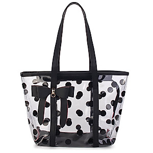 AIBILIEI ABLE Women's Clear Tote Bags Multi-Use Shoulder bag Handbag Beach bag Shopping Bag (Black)
