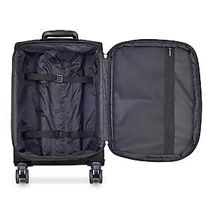 DELSEY Paris Sky Lite Softside Expandable Luggage with Spinner Wheels, Black, Carry on 19 Inch