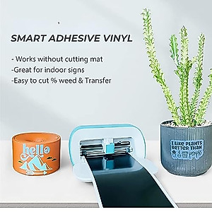 EEH Permanent Smart Vinyl for Cricut Joy Machine Matless Cutting Vinyl Materials - 5.5in x 60in / Roll, Black & White