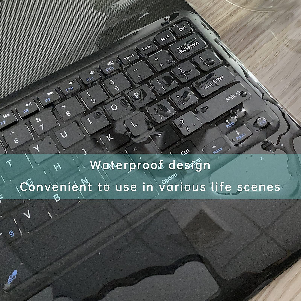 DOMEUN Keyboard Case for Samsung Galaxy Tab S7 FE 12.4" 2021 - Smart Wireless Waterproof Detachable Magnetic Tablet Trackpad Keyboard Cover for S7 FE SM-T730/T736 with S Pen Holder (Black)