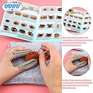UOOU Needle Felting Kit, 61 Pcs Felt Dog Dolls Needle Felting Set with Felting Needles, Wool Roving, Felting Pad, Instruction Manual, Felting Beginner Tools for Felted Animal Needle Felting Supplies