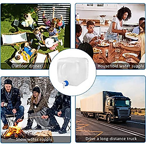 OMYOPY 2 Pack Collapsible Camping Water Container Carrier with Spigot, 5.3 Gallon Portable Foldable Water Storage Cube Jug Canteen Tank for Outdoor Sports Camping Hiking Emergency