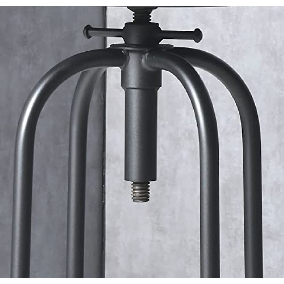 Diwhy 5 Piece Bar Table and Barstool Set Industrial Rectangular Pipe Dining Pub Bar Table and Kitchen Counter Height Adjustable Stool with Backrest Black (1 Table + 4 Chairs)