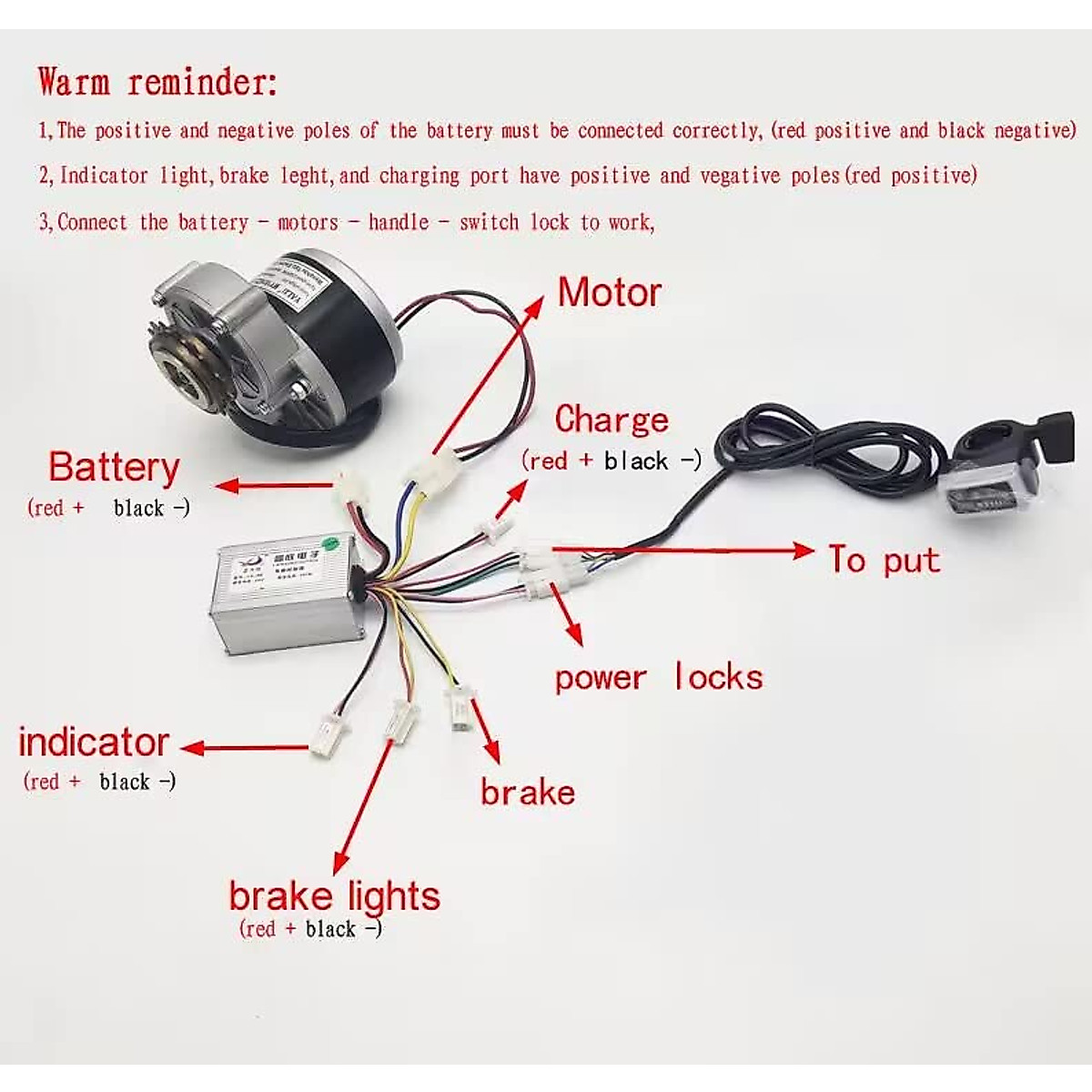 KIOPOWQ 36V 350W Electric Bike Left Side Drive Motor Kit Mountain Bicycle Conversion Kit with Thumb Throttle，Can Fit Most of Common Bicycle