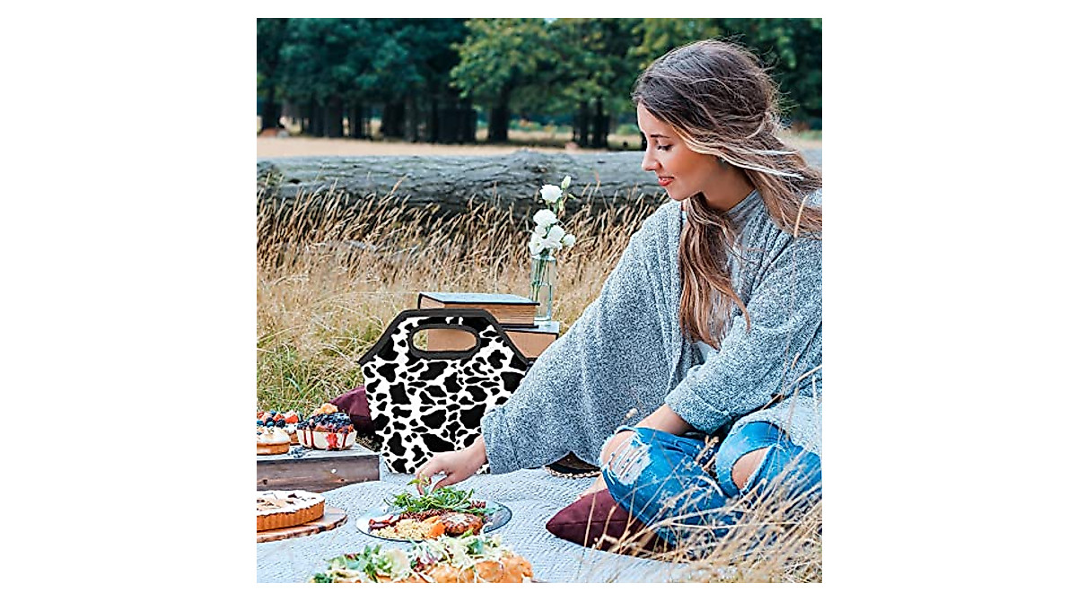 Insulated Cow Print Lunch Bag - Perfect for On-the-Go
