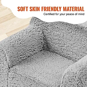 VEVOR Kids Armchair, Kids Sofa with High-Density 25D Sponge, Snuggly-Soft Toddler Chair, Sherpa Fabric Reading Couch for Bedroom and Playroom