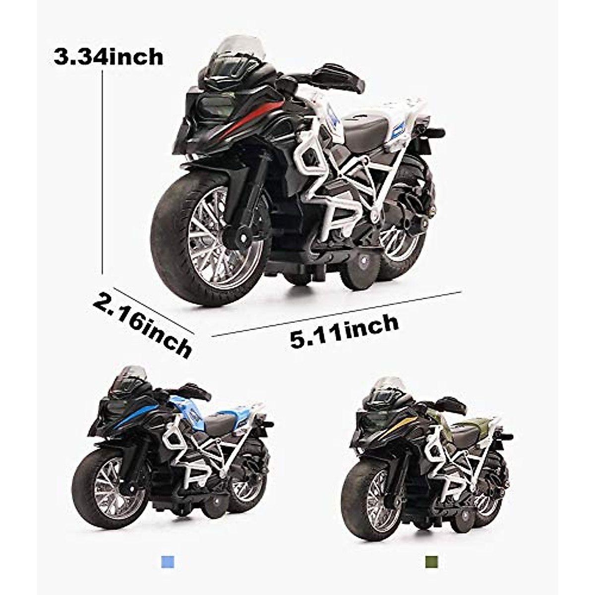 Gilumza Pull Back Motorcycle Toys with Music Lighting, Motorcycles Toy for Boys Kids Christmas Birthday Age 3 4 5 6 7 8 Year Old (Blue)