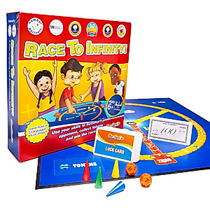 BeGenio - Race to Infinity, Math Games for Kids 6-12, Fun Educational Board Games, Multi-Level Tabletop Games, Table Top Board Gaming to Enhance Your Child’s Math Skills