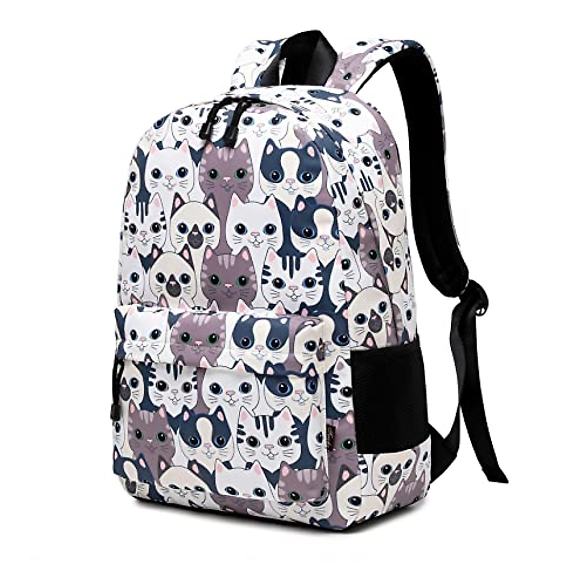 Teecho Girls Waterproof School Backpack Fashion 15.6" Laptop Backpack for Teenager Cat