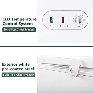 KITMA Chest Freezer - 15.9 Cu.Ft Reach-In Freezer Chest - Solid Door Deep Freezer with 2 Storage Baskets and Adjustable Thermostat, White