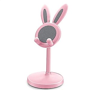 RUITASA Cute Bunny Phone Holder, Bunny Stand for Nintendo Switch, Bunny Stand Up, Kawaii Cell Phone Holder with iPhone, iPad, Tablets, Smartphones (Pink)