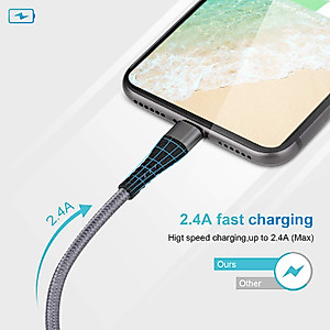 4Pack【Apple MFi Certified 】 iPhone Charger Cord, Lightning Cable 6 ft，iPhone Charger 6 ft, iPhone Charger Cable for iPhone 13/12/11/11Pro/11Max/ X/XS/XR/XS Max/8/7/6/5S/SE/iPad Mini，More